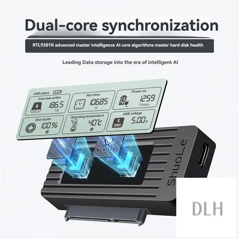 Кабель-переходник VO-Shuole USB C в SATA, преобразователь USB3.2 Gen1 в SATA для 2,5/3,5-дюймового SSD HDD, внешний адаптер