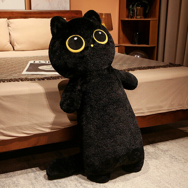 Симпатичная кукла-подушка для кошек, большая кукла-кошка, 130 см, черный кот