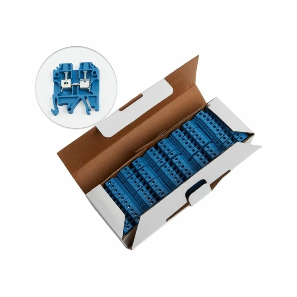 Изолированный наборный зажим (винтовой) STEKKER ЗНИ - 4,0 (JXB4), синий 39359