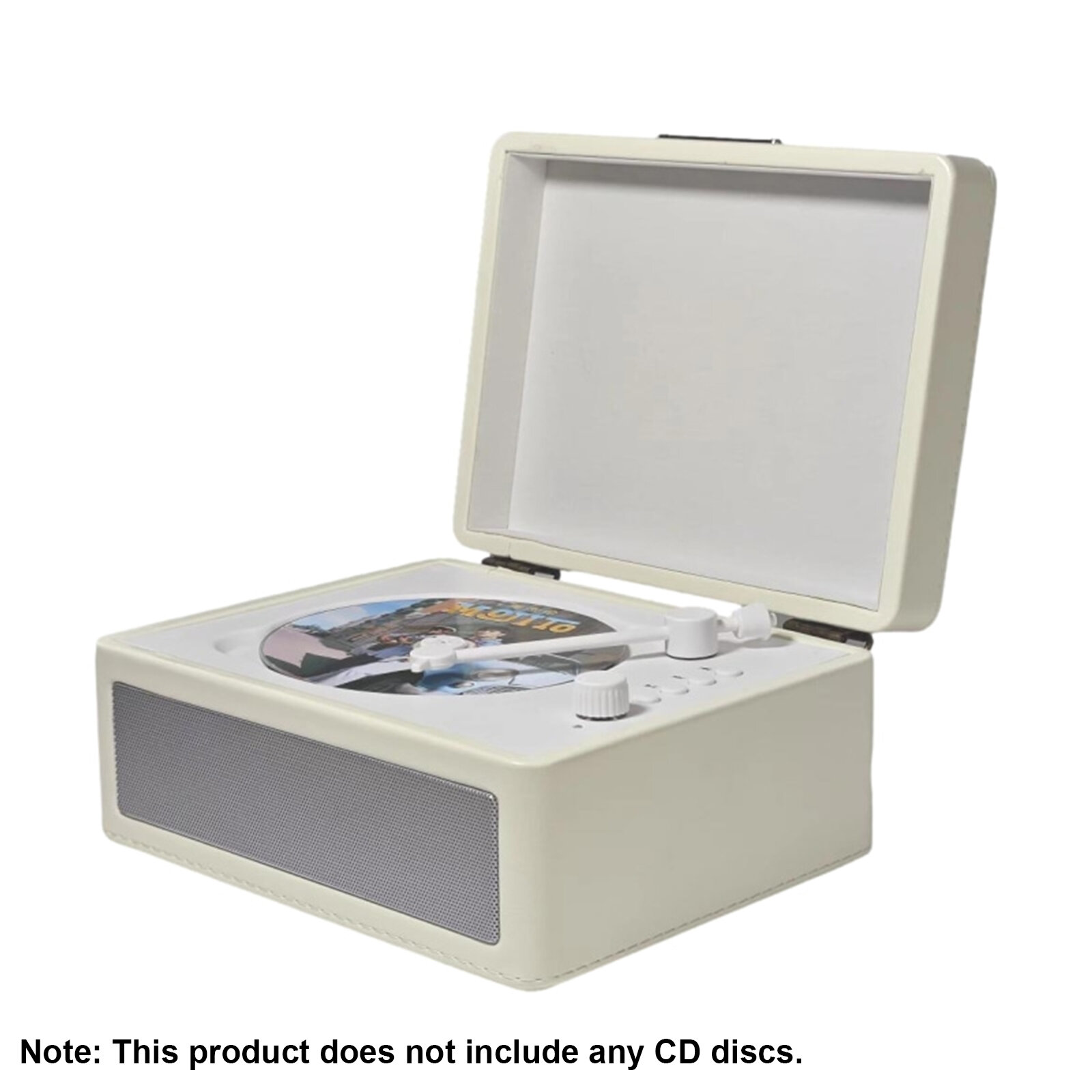 Retro CD Player Многофункциональный лотковый BT Кассетный проигрыватель Аудио вертушки USB Drive Воспроизведение Инфракрасный пульт управления с 2 встроенными колонками Бесконтактная музыка Белый Розовый Хаки (опционально) Размер 20.5*16.5*10см Вес 1232г