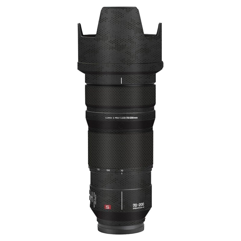 Пленка для объектива Panasonic Lumix S Pro 70-200mm F2.8 - Черная змеиная чешуя, 3M клей