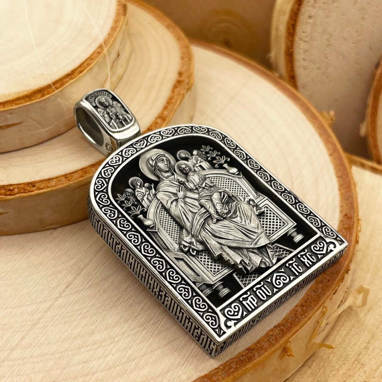 Подвеска, серебро, 925 проба, оксидирование, чернение, эбеновое дерево