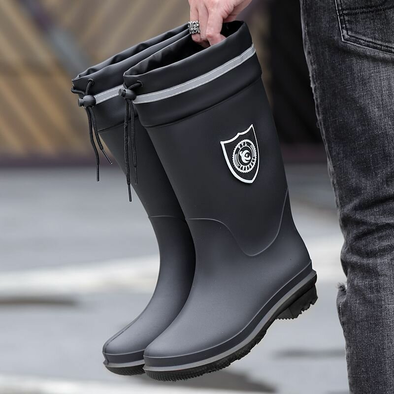 Высококачественные водонепроницаемые теплые, водонепроницаемые, флисовые, нескользящие резиновые сапоги на шнуровке для мужчин и женщин, а также спортивная обувь больших размеров (48).