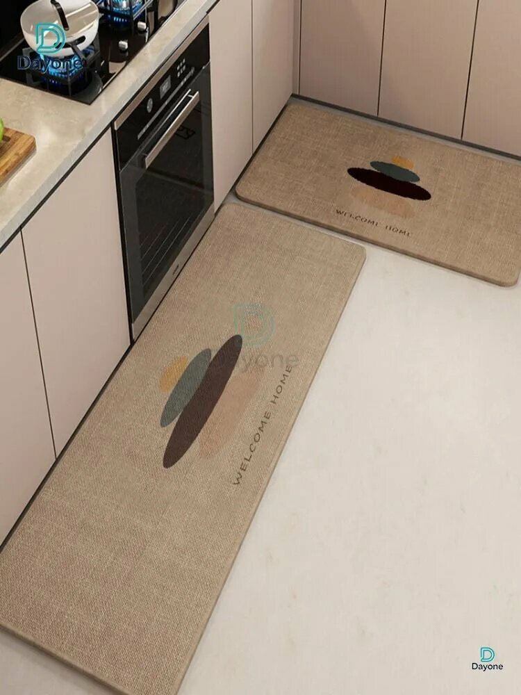 Ковер дорожка 45x180 смКухонный коврик из тканого льна, нескользящий и легко моющийся.