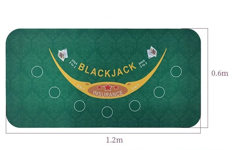 Зеленое сукно универсального размера для игры в покер большой компанией 120х60 см, свернуто в рулон в водонепроницаемой сумке