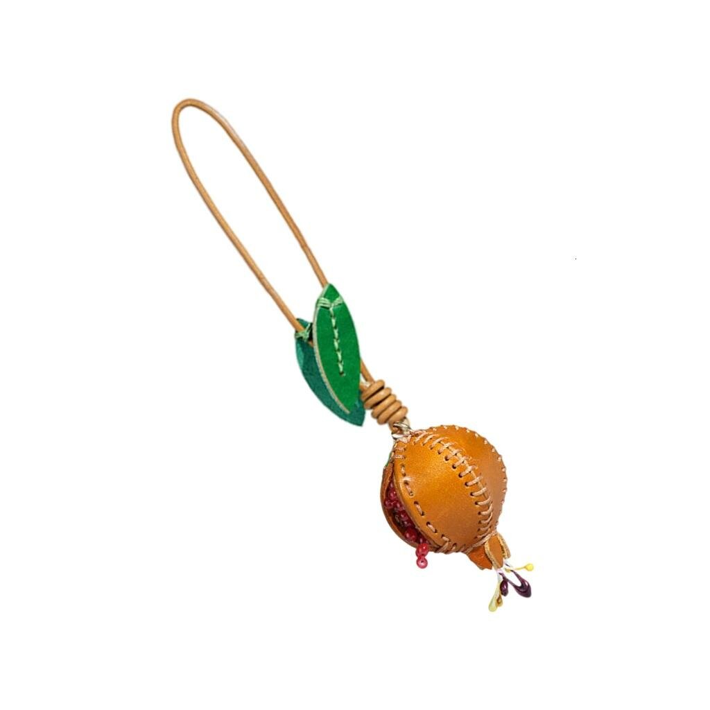 Подвеска «Гранат» из мягкой кожи, Оранжевый