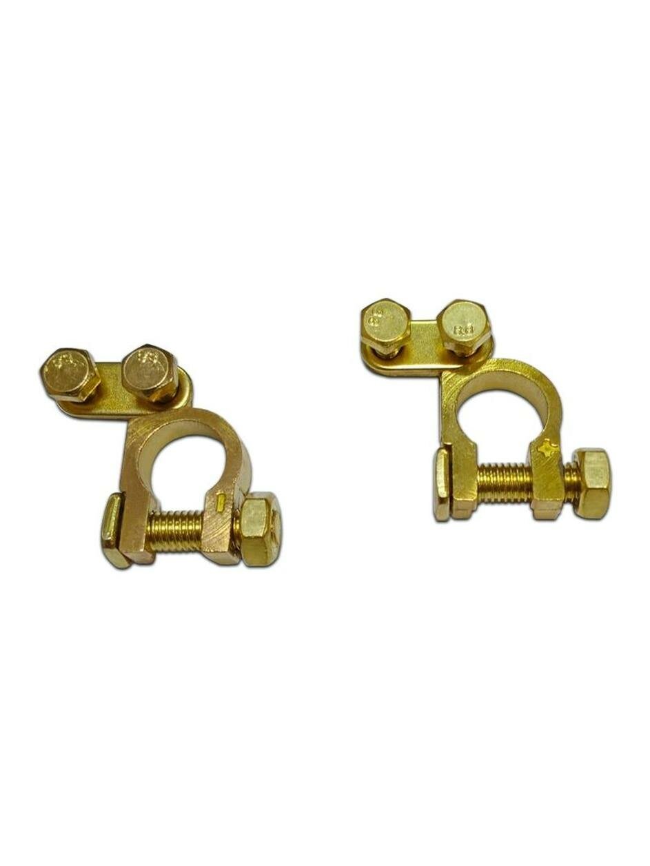 Клеммы аккумуляторные (АКБ) AVS, 2 штуки, EURO, латунь (арт. A40874S)