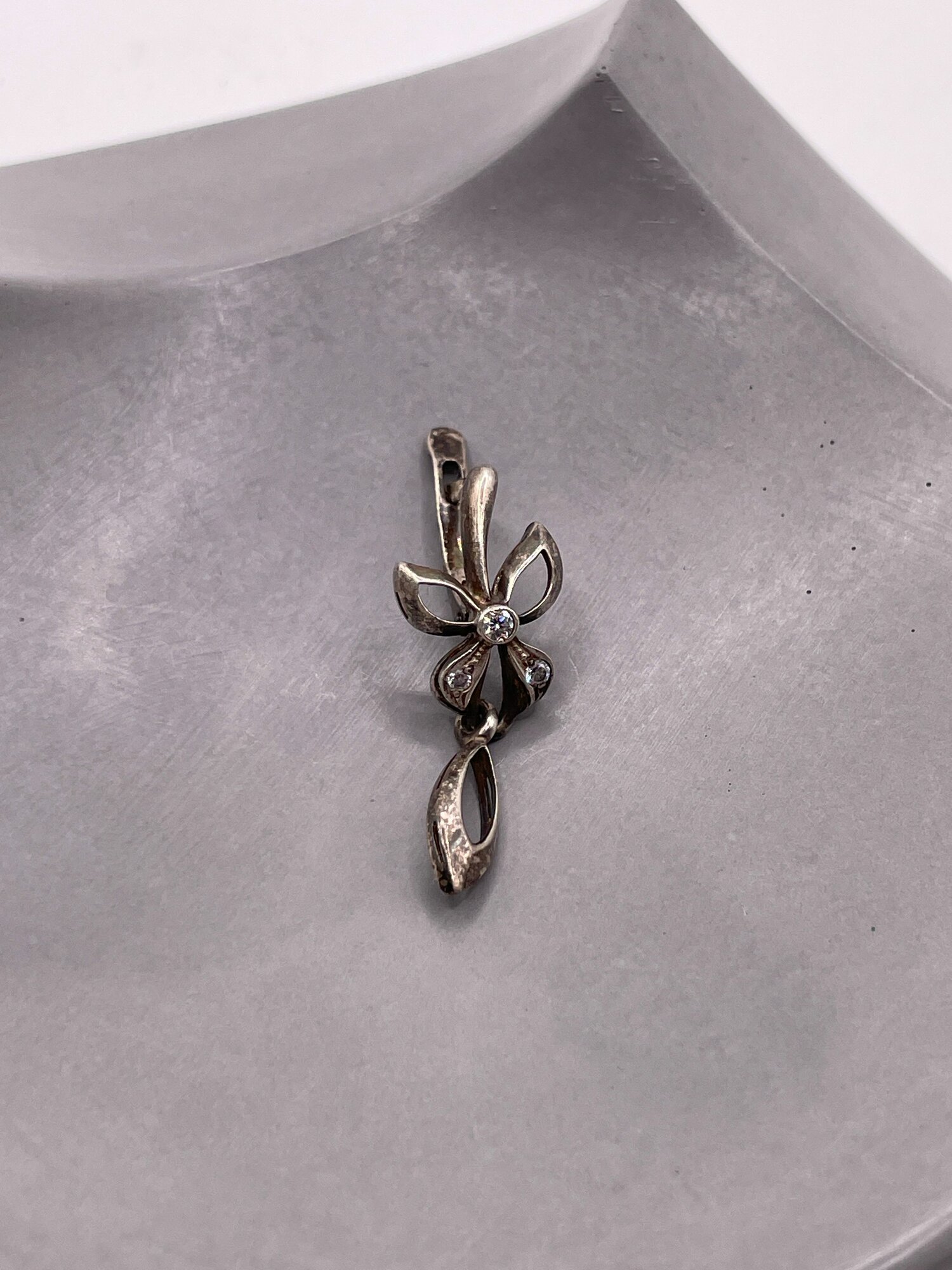 Серьга серебрение, клеймо, под винтаж