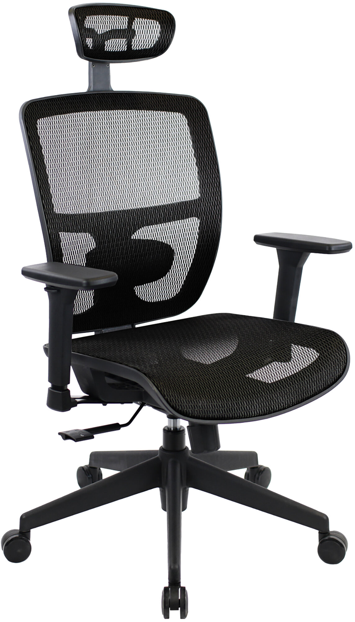 Компьютерное кресло Everprof "Dublin", с подлокотниками, асинхронный механизм качания, черное, сетка