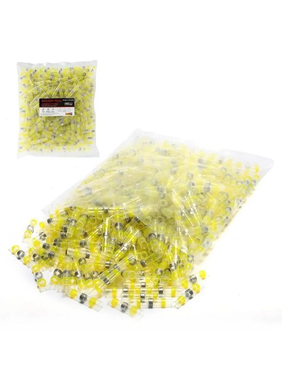 Коннекторы-термоусадка, желтый, 600 шт, 12-10 AWG