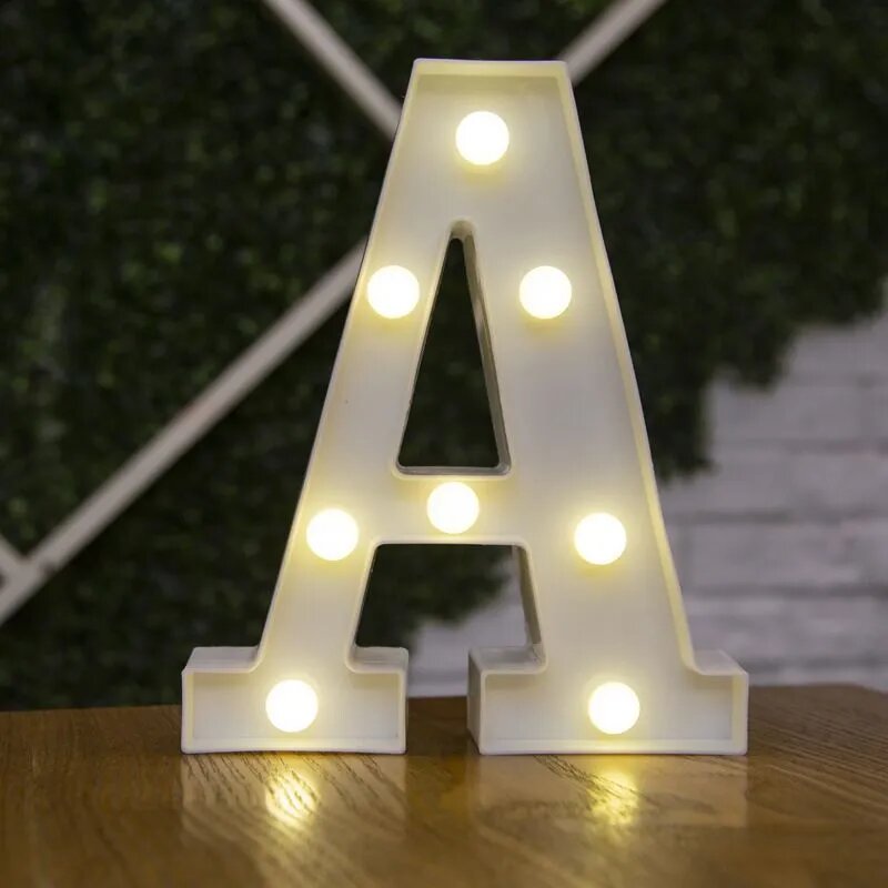 Большая световая декоративная буква "Любовь" с LED подсветкой A-Z, A