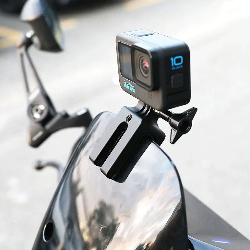Зажим для крепления на лобовое стекло мотоцикла, алюминиевое крепление для GoPro Hero 12 11 10 9 Insta360 X4 X3 DJI Action 4 3, аксессуары