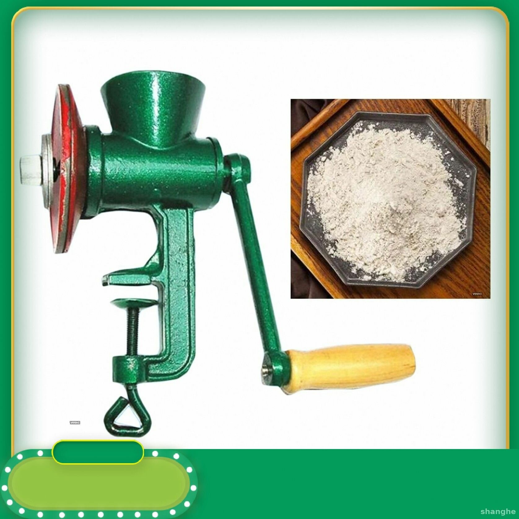 Эксклюзивная ручная мельница для зерна 23x6,5 см, кухонный помощник-Shanghe