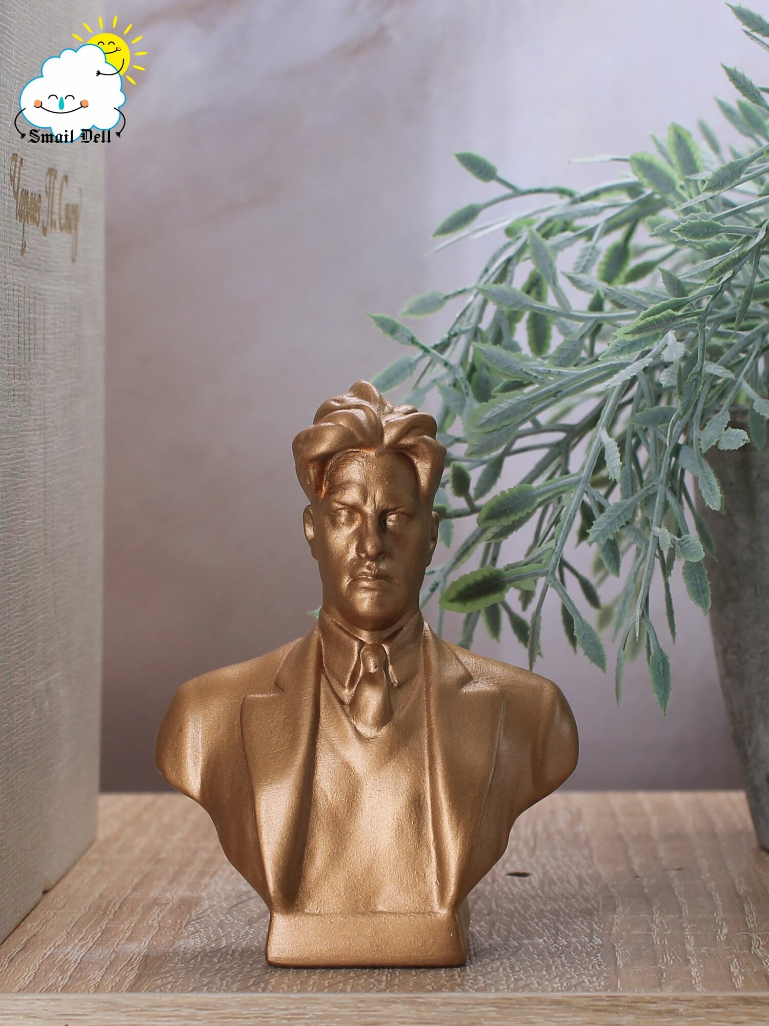 Статуэтка бюст Маяковский В. В. , 9,5 см , гипс, цвет бронза