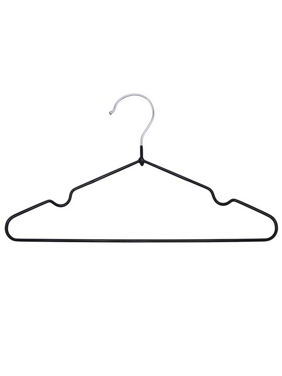 Металлическая вешалка 295 мм. в виниловой оболочке детская, черная- 20 шт