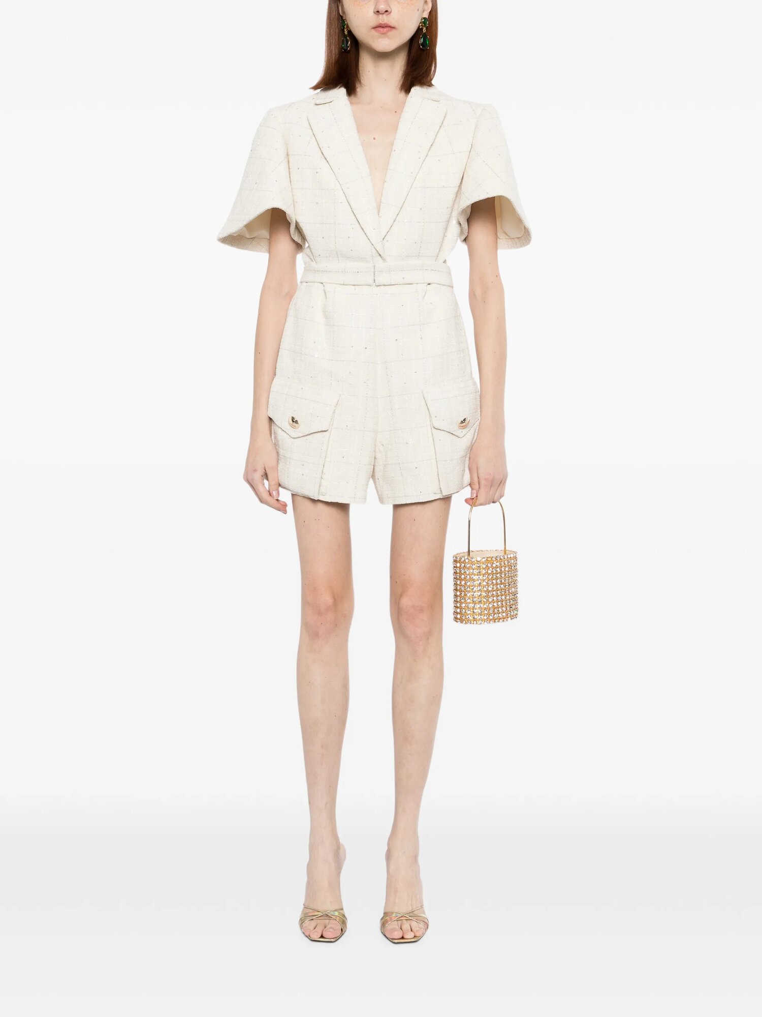 Комбинезон SAIID KOBEISY Tweed short jumpsuit, размер 40, разноцветный — фото 1