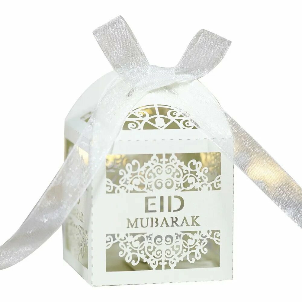 100шт Коробка конфет Ид Мубарак Украшение Рамадана Полые подарочные коробки Исламские Мусульманские