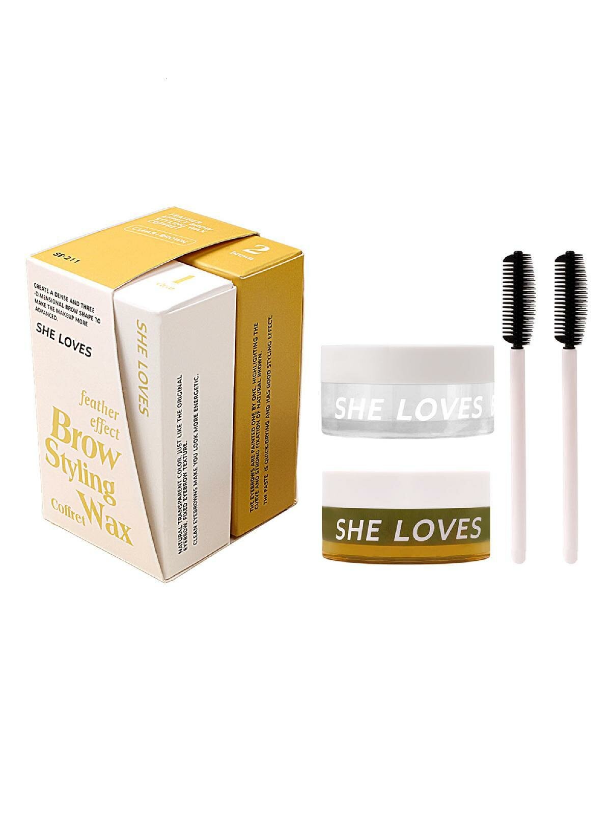 1 набор водостойкого и быстросохнущего натурального воска для укладки бровей wild-set