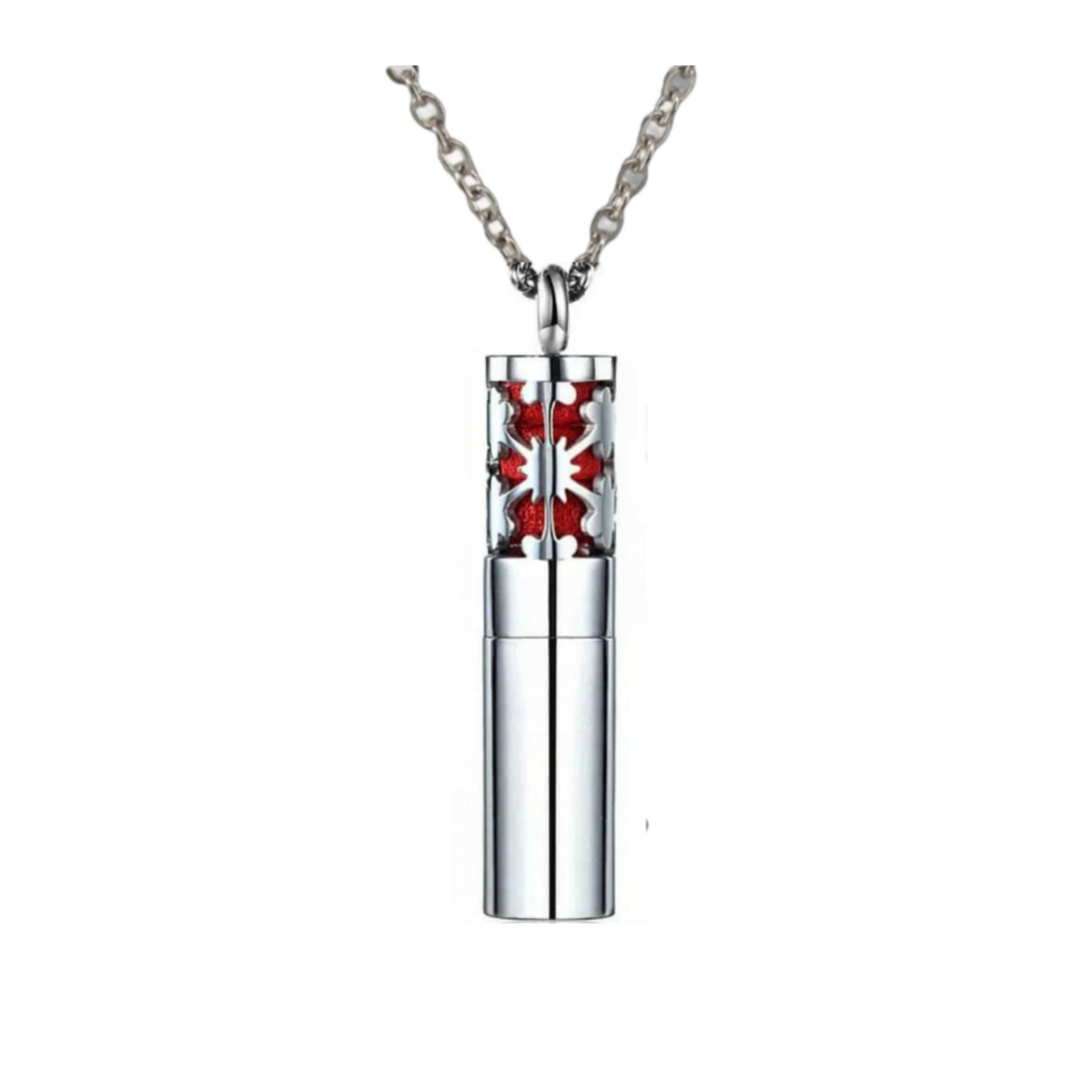 Аромакулон для эфирных масел, длинна 42мм из титановой стали 316L + цепочка 60см + 6 фетровых вкладыша. Вариант 6