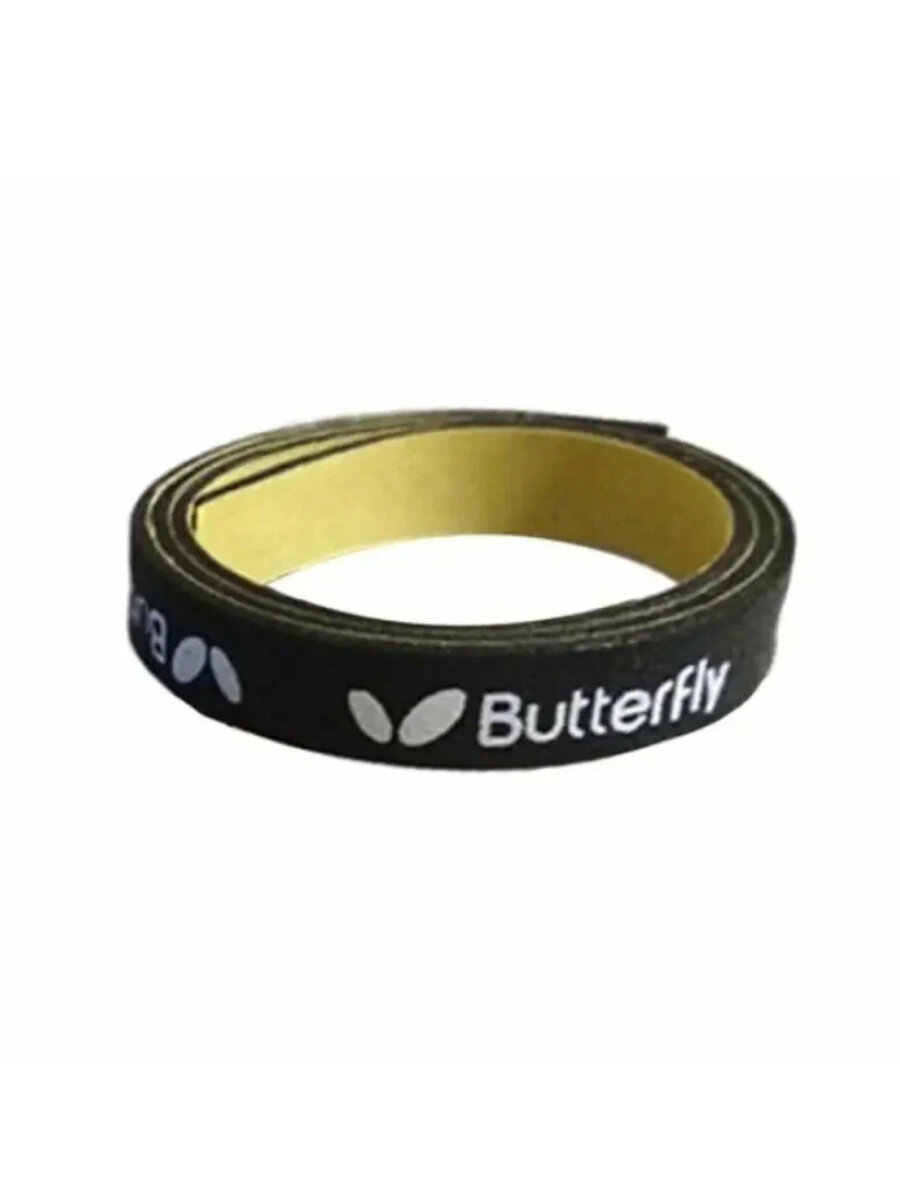 Торцевая лента для настольного тенниса толстая Butterfly Thick Foam, длина 45см, ширина 10мм, черная, 1шт