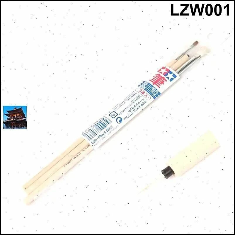 Tamiya 87066 Набор из 3-х кисточек (Basic Set) В набор входят кисточки 87014, 87017, 87028