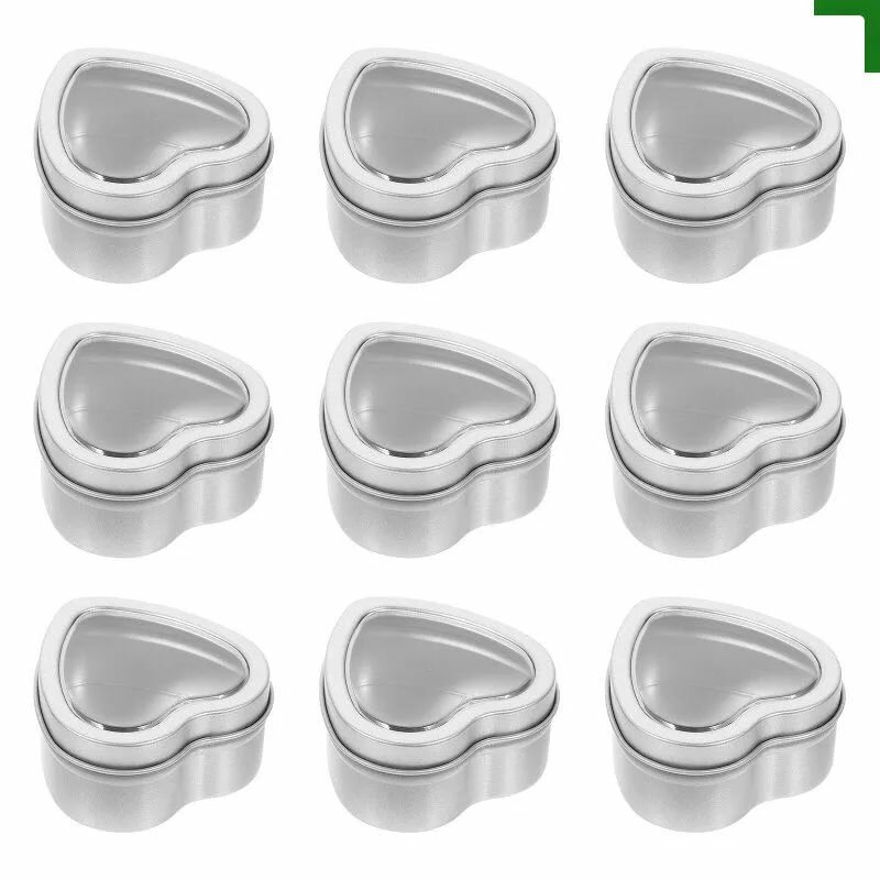 10 Штук Коробки Для Свечей В Форме Сердца Из Оцинкованной Стали Подходит Для Конфет И Других Предметов 6X6X2.2Cm