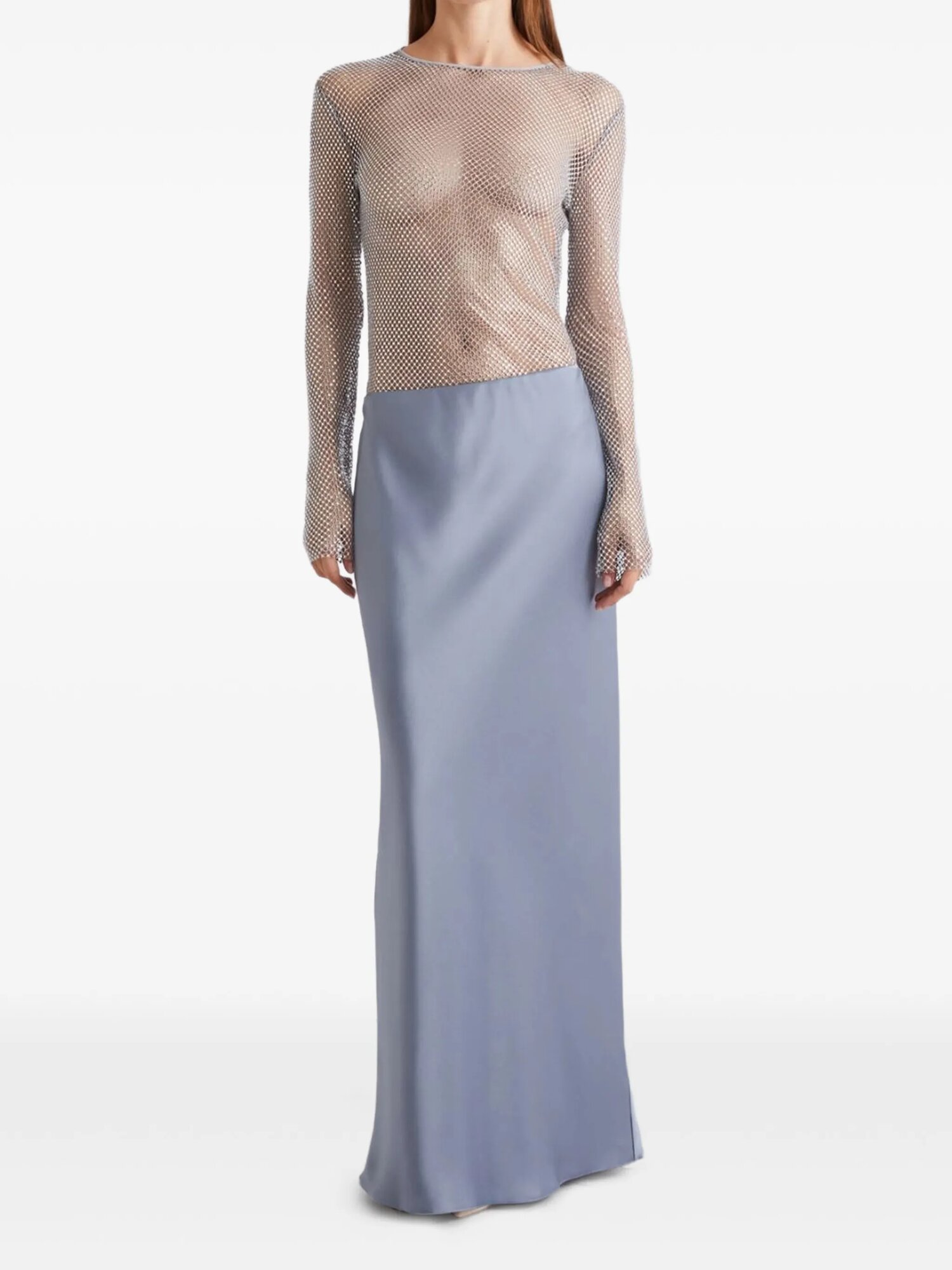 Юбка Marella Double-faced maxi skirt, размер 38, синий — фото 1