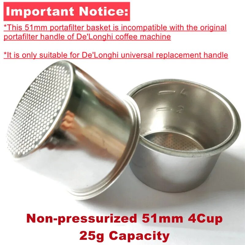 Портафильтр 51mm 4cup для Delonghi EC685