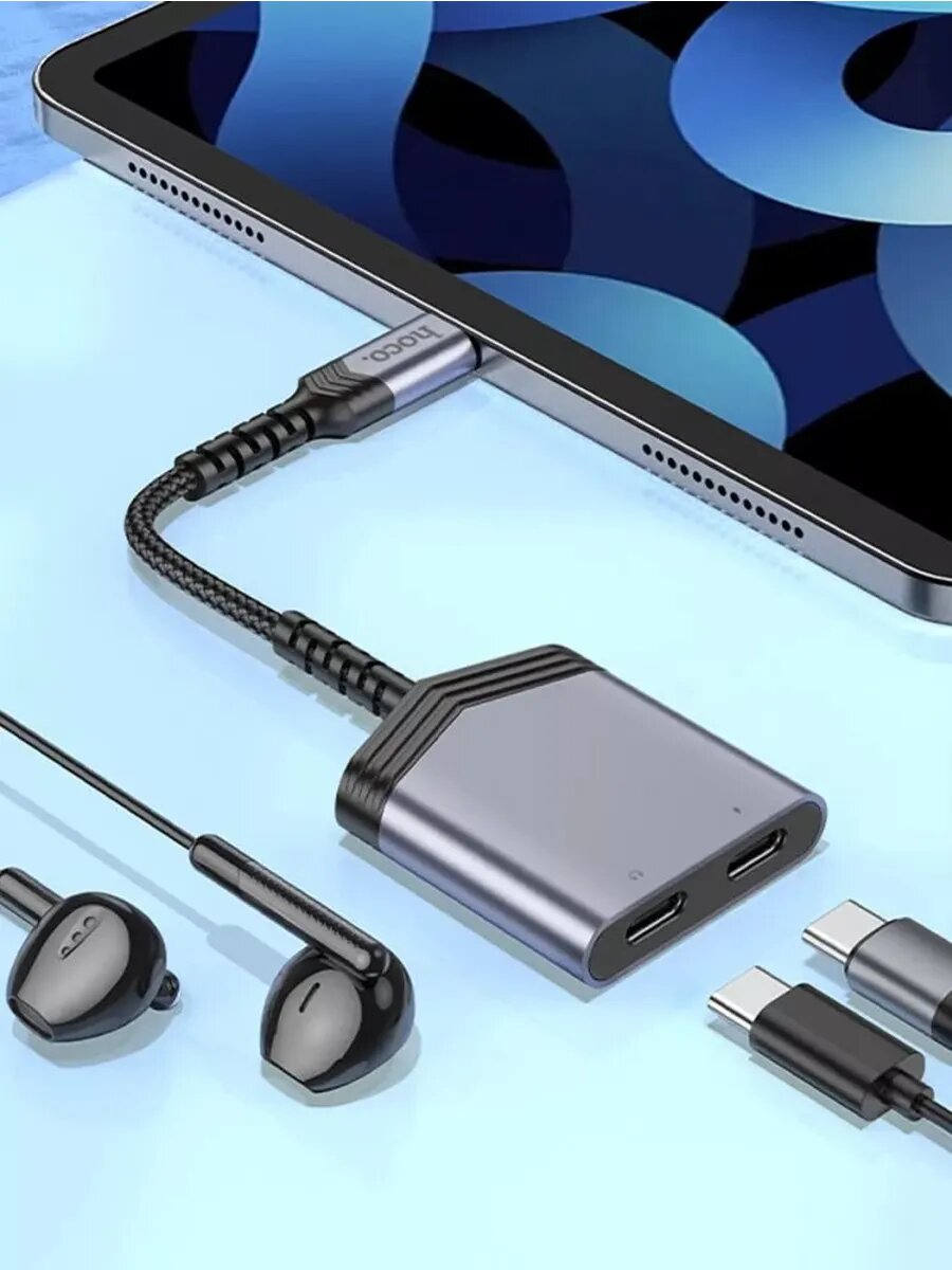 Стильный аудиопереходник Type-C для цифровых наушников