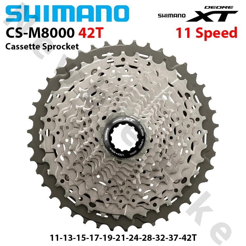 Кассета Shimano XT CS-M8000 11-42T, 11 скоростей, серебристая