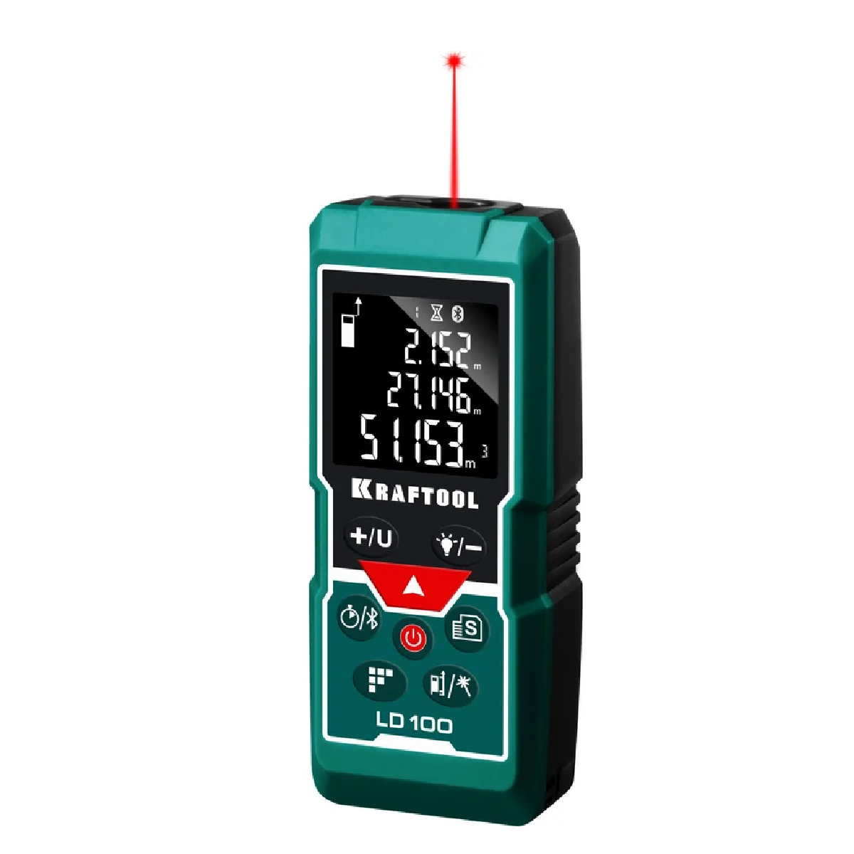 Дальномер Kraftool LD-100 34765, дальность 5см - 100м, точность 1,5 мм, черный/зеленый