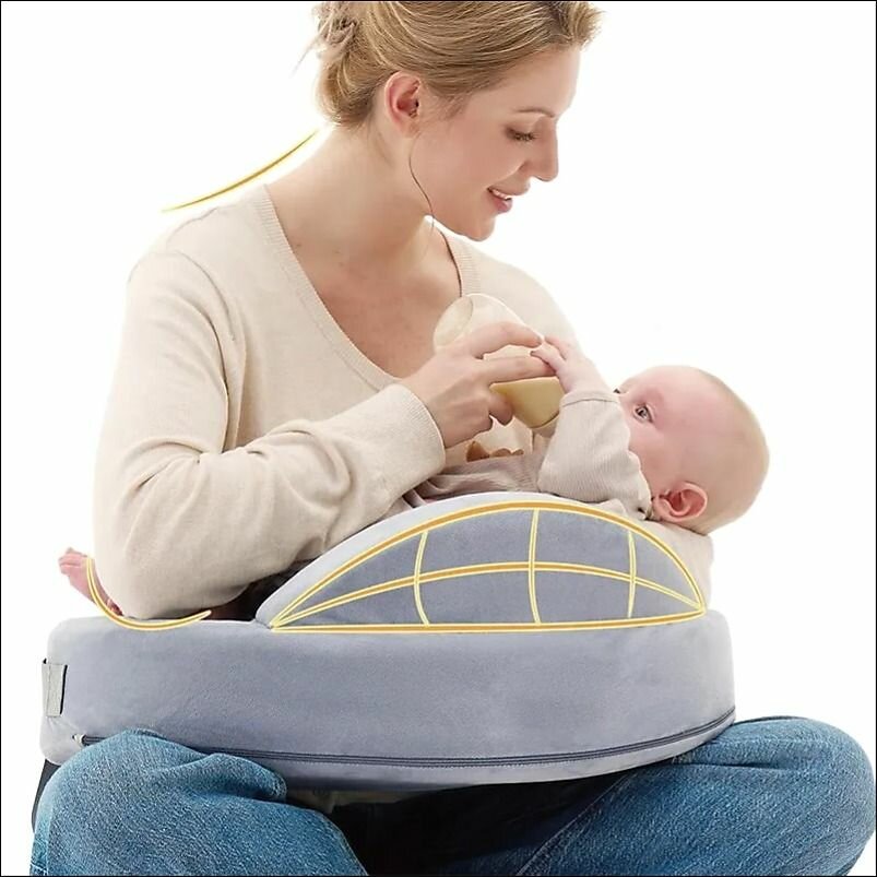 Подушка для беременных Momcozy, эргономичная, 100 % пена памяти, серая