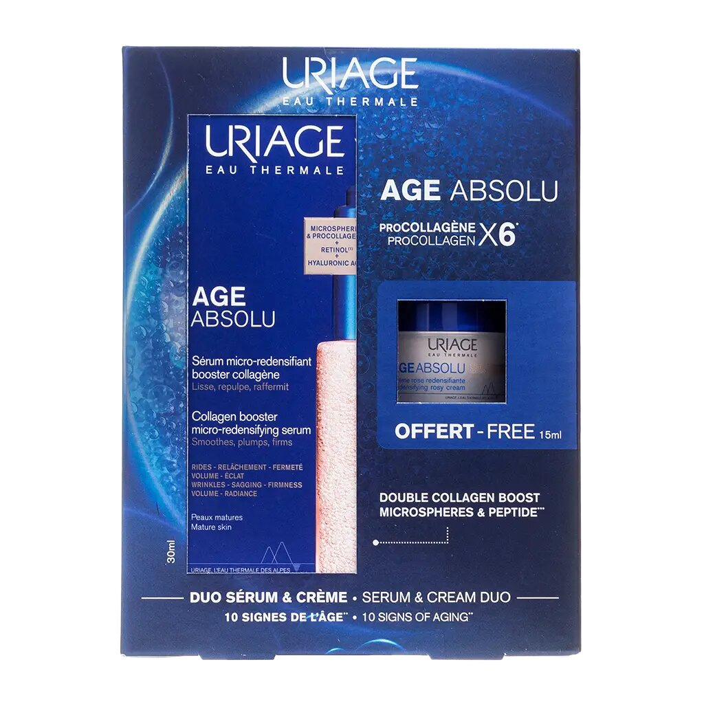 Uriage Набор Age Absolu Сыворотка-бустер 30 мл+Восстанавливающий крем 15 мл 1 уп
