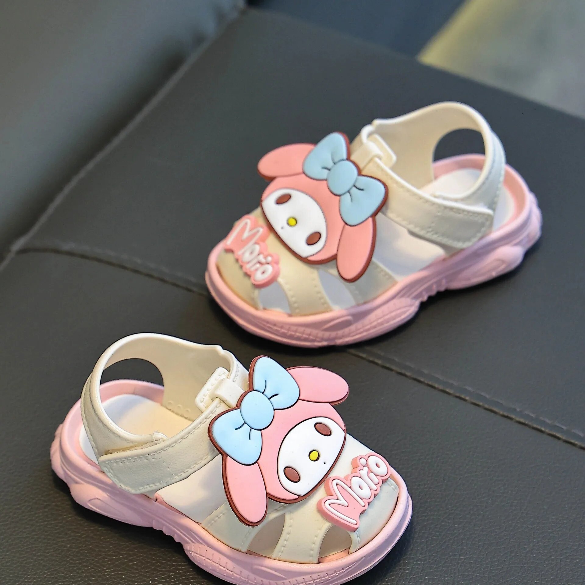 MINISO Милые детские сандалии в стиле Hello Kitty, ажурные сандалии для девочек с мультяшными персонажами Sanrio, симпатичные туфли для кукол, нескользящая, дышащая пляжная обувь, Размер обуви: 29