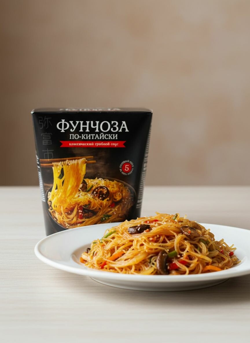 Вермишель Фунчоза по-китайски с грибным соусом, 125 гр, 1упак