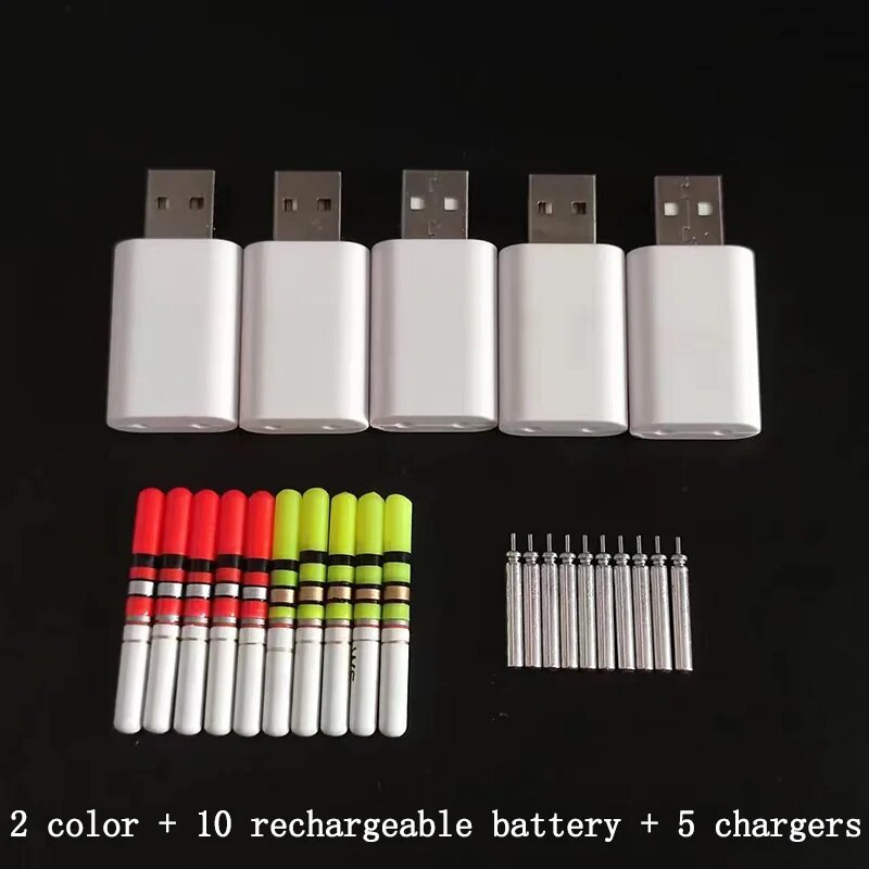 Световой поплавок для рыбалки, 2color and 5 charger