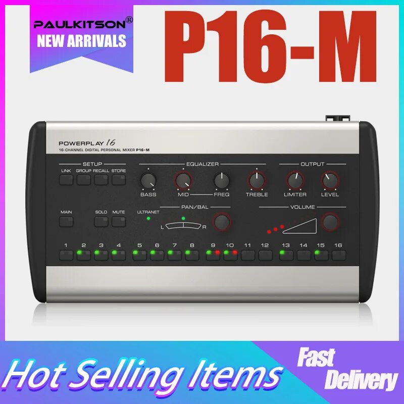 Paulkitson P16-M 16-канальная микшерная консоль 220V EU PLUG