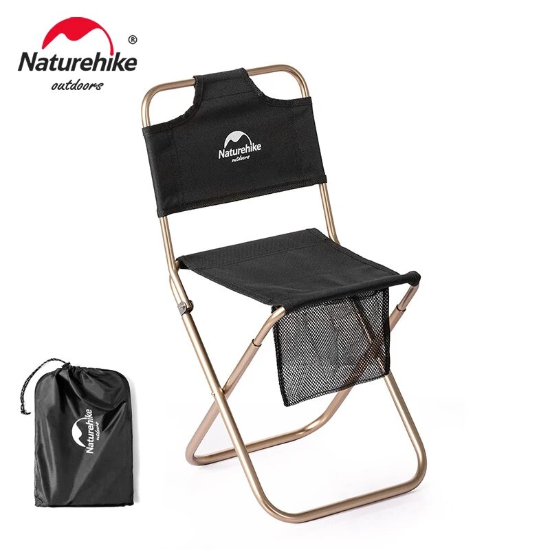 Складной стул Naturehike для кемпинга Black