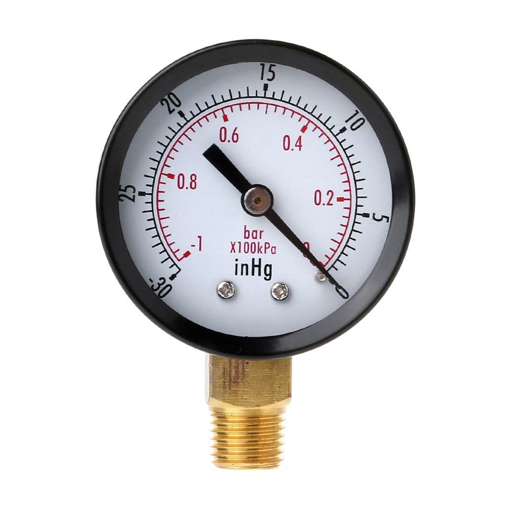 Вакуумный манометр NPT 30HG/0PS, двойная шкала, 1/4 дюйма, Белый