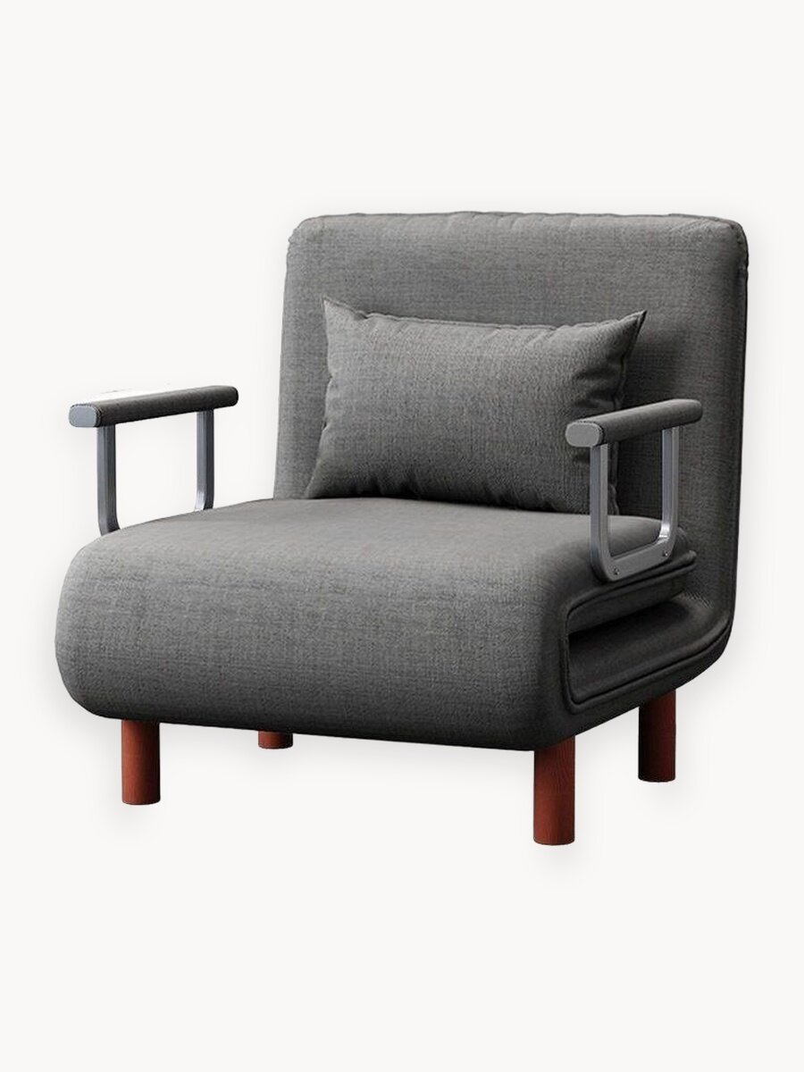 Кресло - кресло кровать, диван кровать, Выкатное кресло-кровать, раскладушка,190x65cm, темно-серый