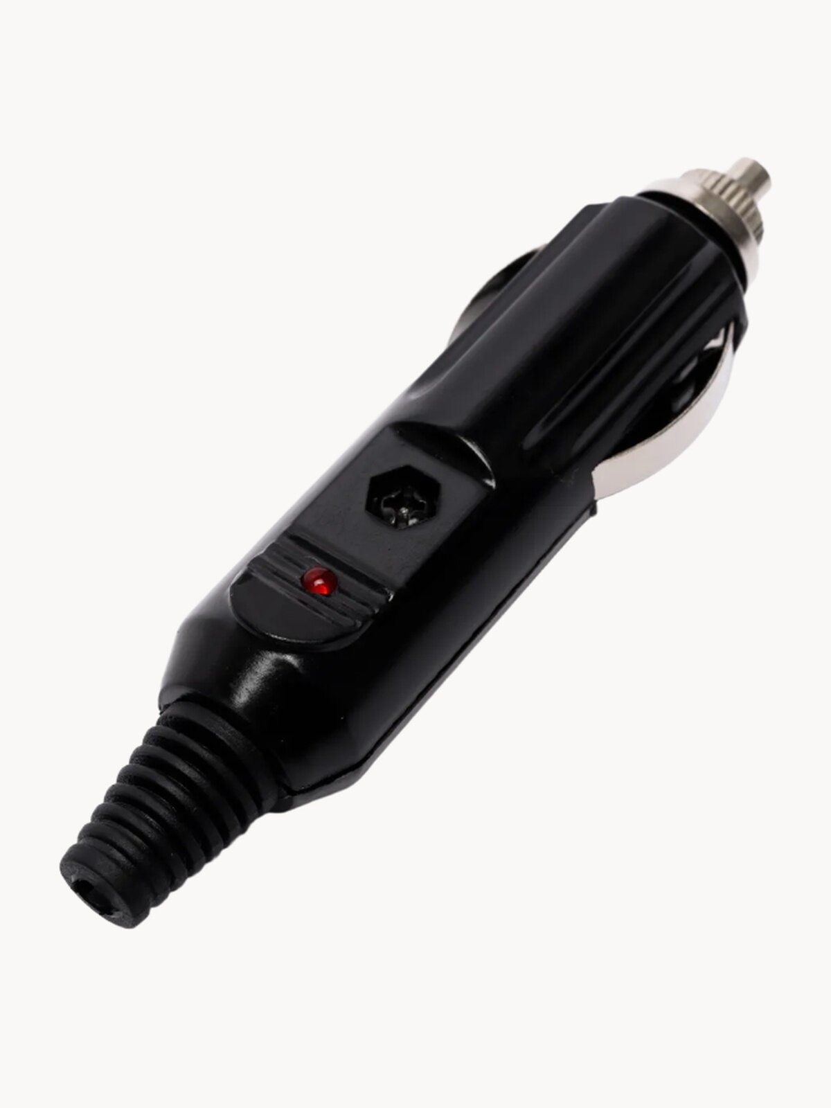 Штекер в прикуриватель с проводом 1м (0,5мм), светодиодный индикатор, материал штекера (карболит), 12V/24V