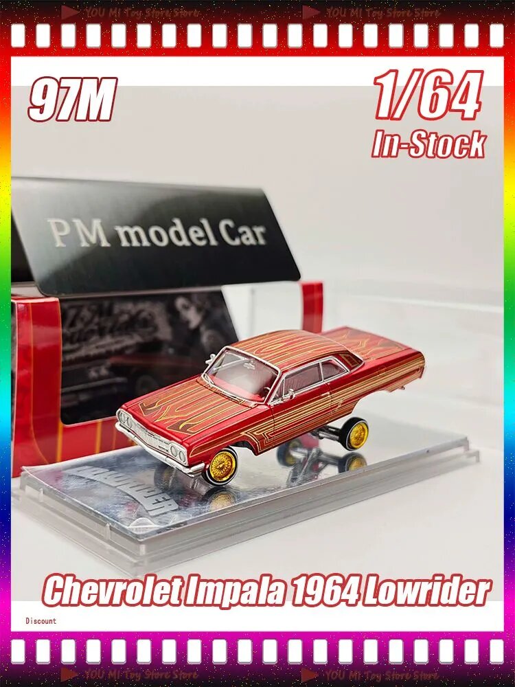 97M 1:64 Chevrolet Impala 1964 Lowrider лоурайдер, с подставкой
