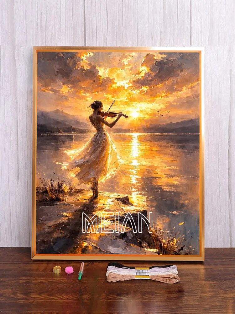 MEIAN Набор для вышивания,30x40CM,14CT,40 цветов