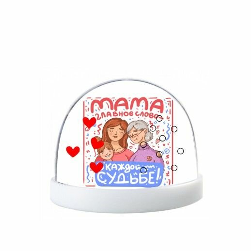 Водяной шар на День Матери, для Мамы №20, Сердца-блёстки