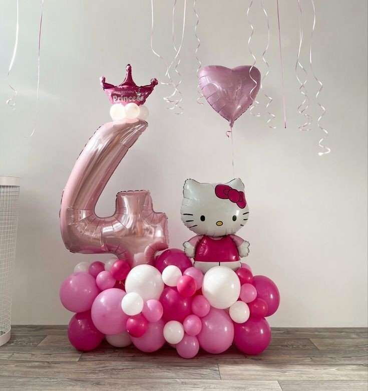 Композиция из шаров "Hello Kitty"