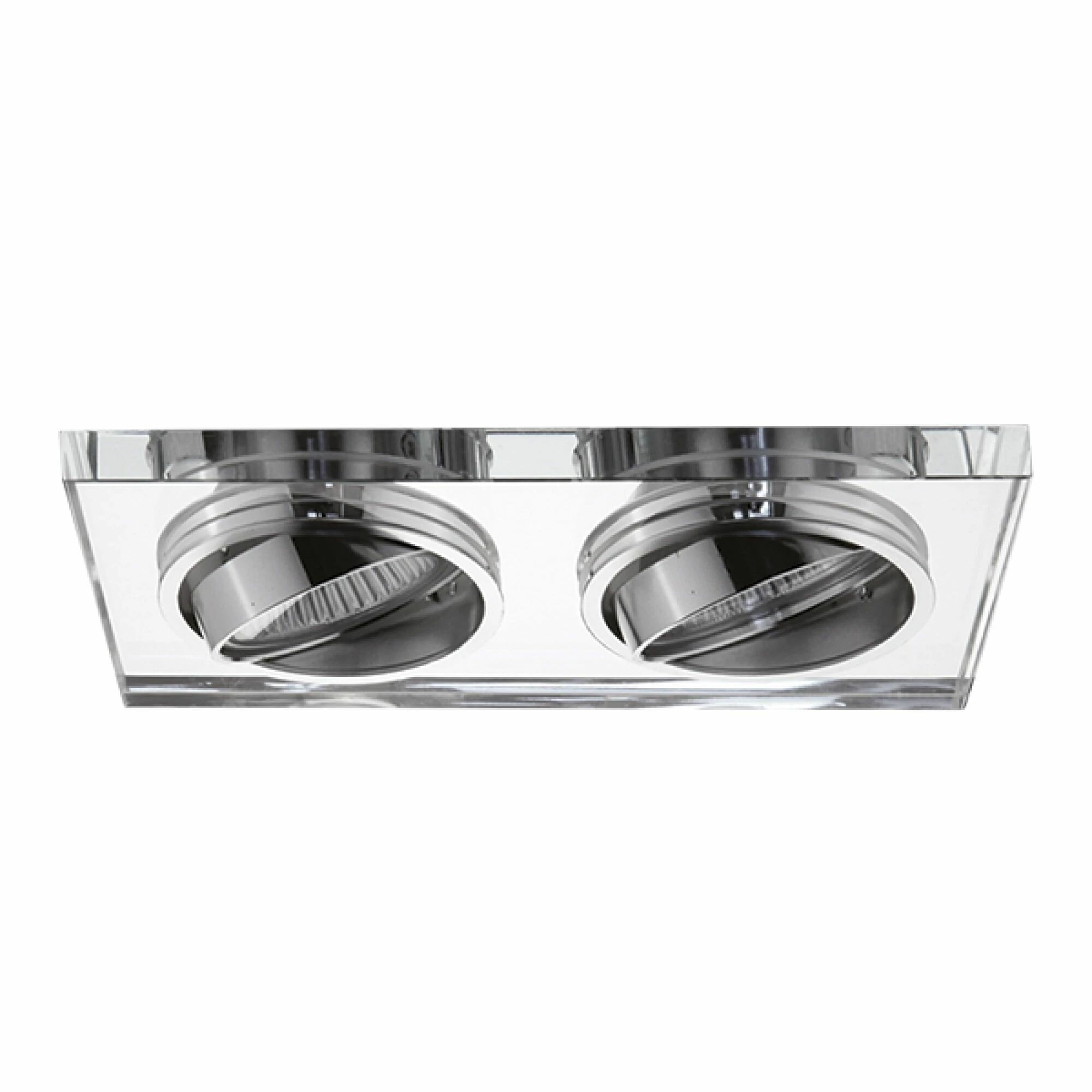 Светильник Lightstar Rifle 002544, GU5.3, 100 Вт, 2 лампы, цвет арматуры: хром, цвет плафона: серебристый