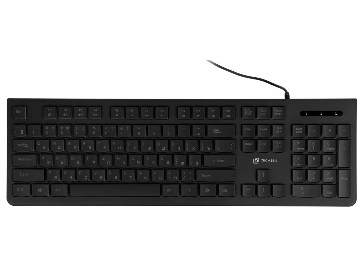 Клавиатура проводная Oklick 440ML (1196537) подсветка, numpad, Черный