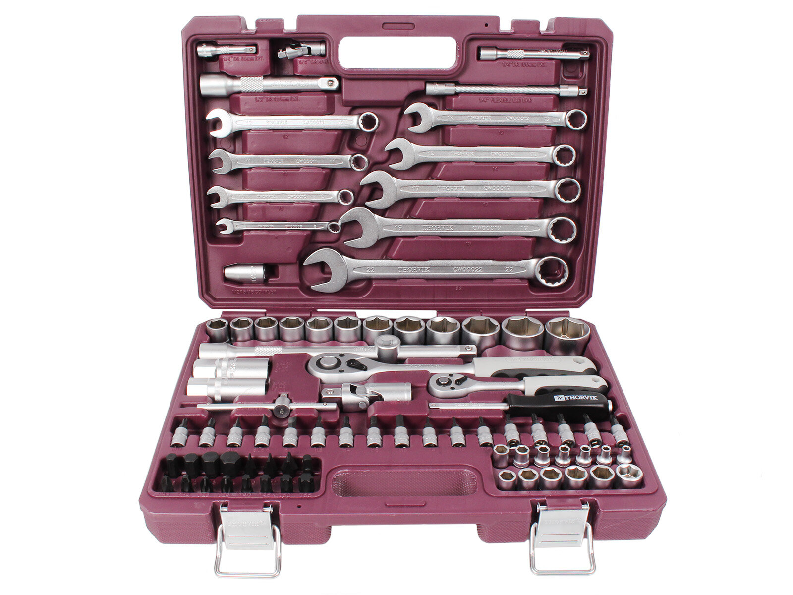 Набор инструментов Thorvik 1/4, 1/2 82 предмета