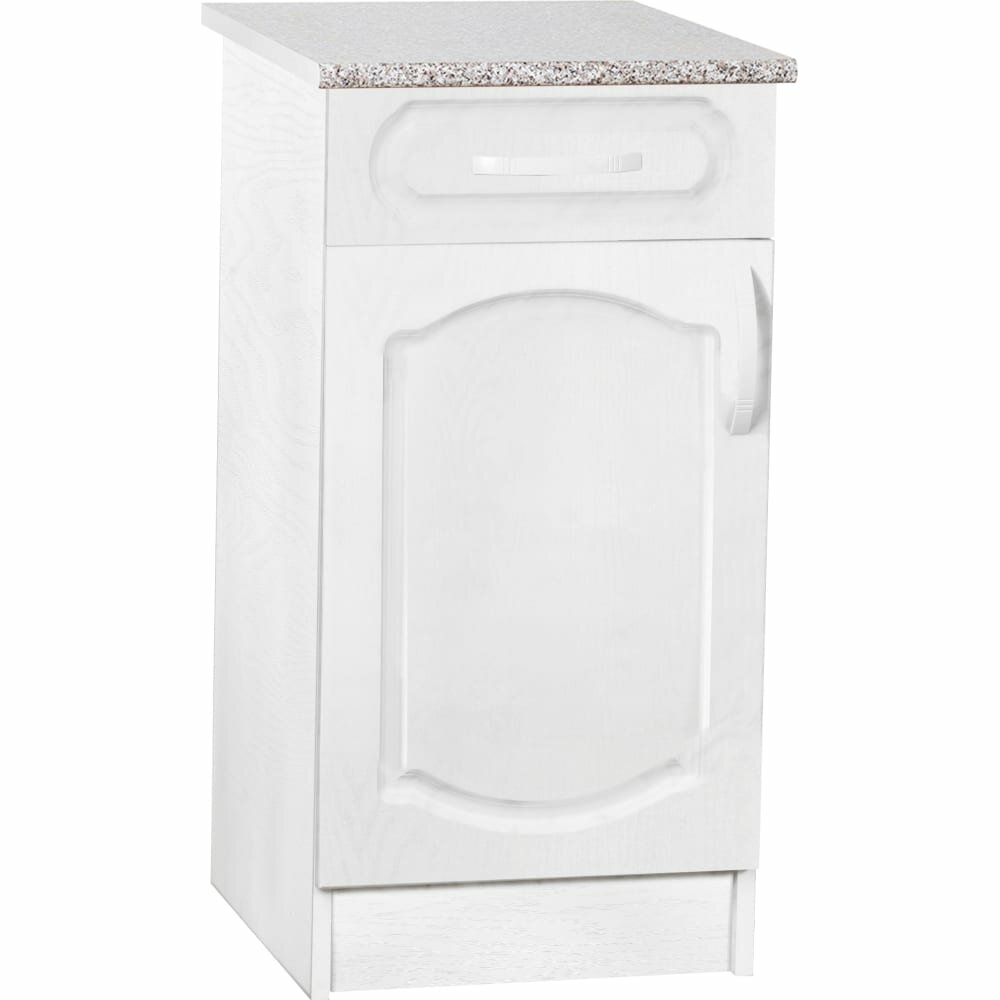 Рабочий стол SANTREK ширина 50 см ясень белый 1 дверь + 1 ящик фасад МДФ, столешница цвет дуб вотан 282738