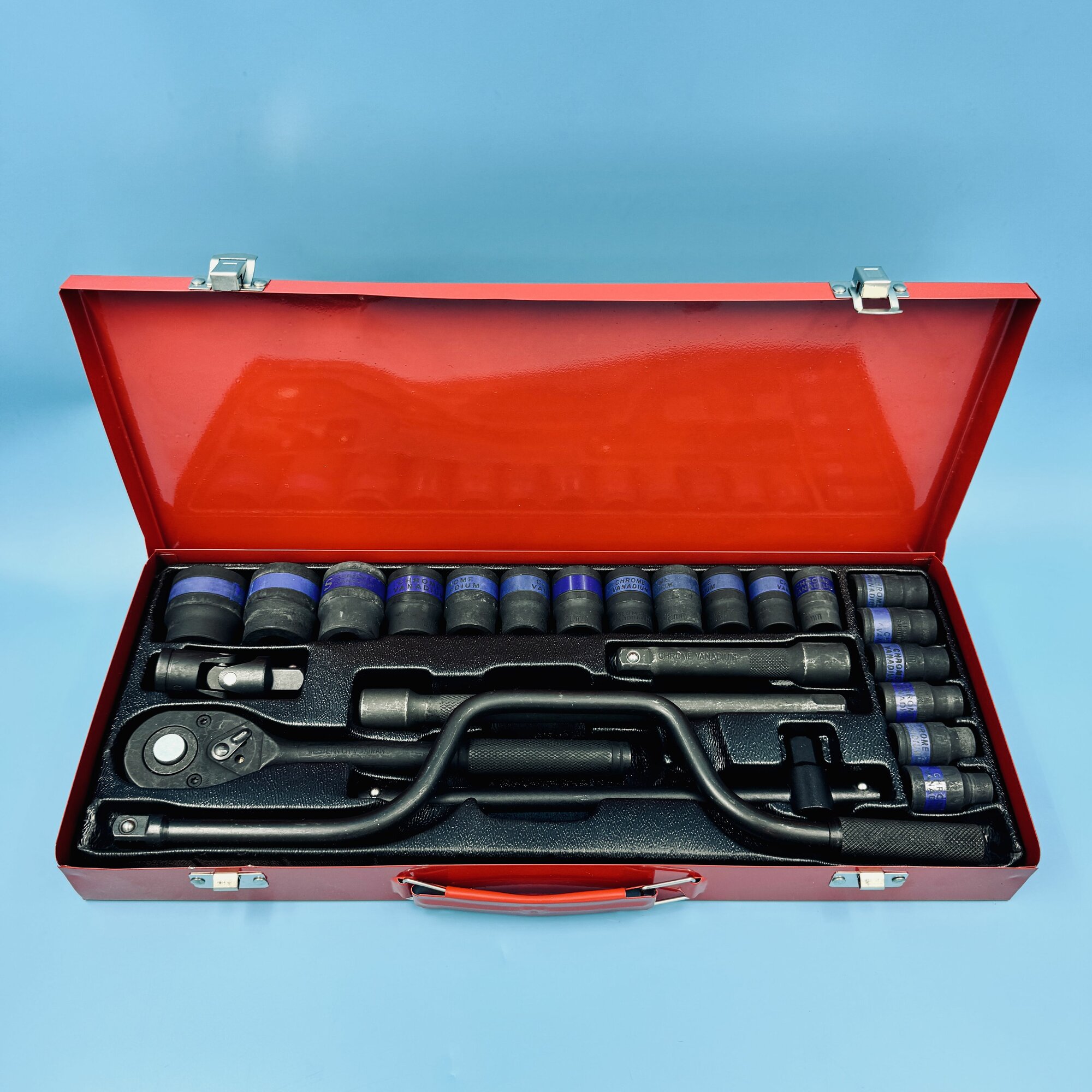 Набор ударных головок 1/2" 24 шт. с воротком / карданом / трещоткой под Гайковерт